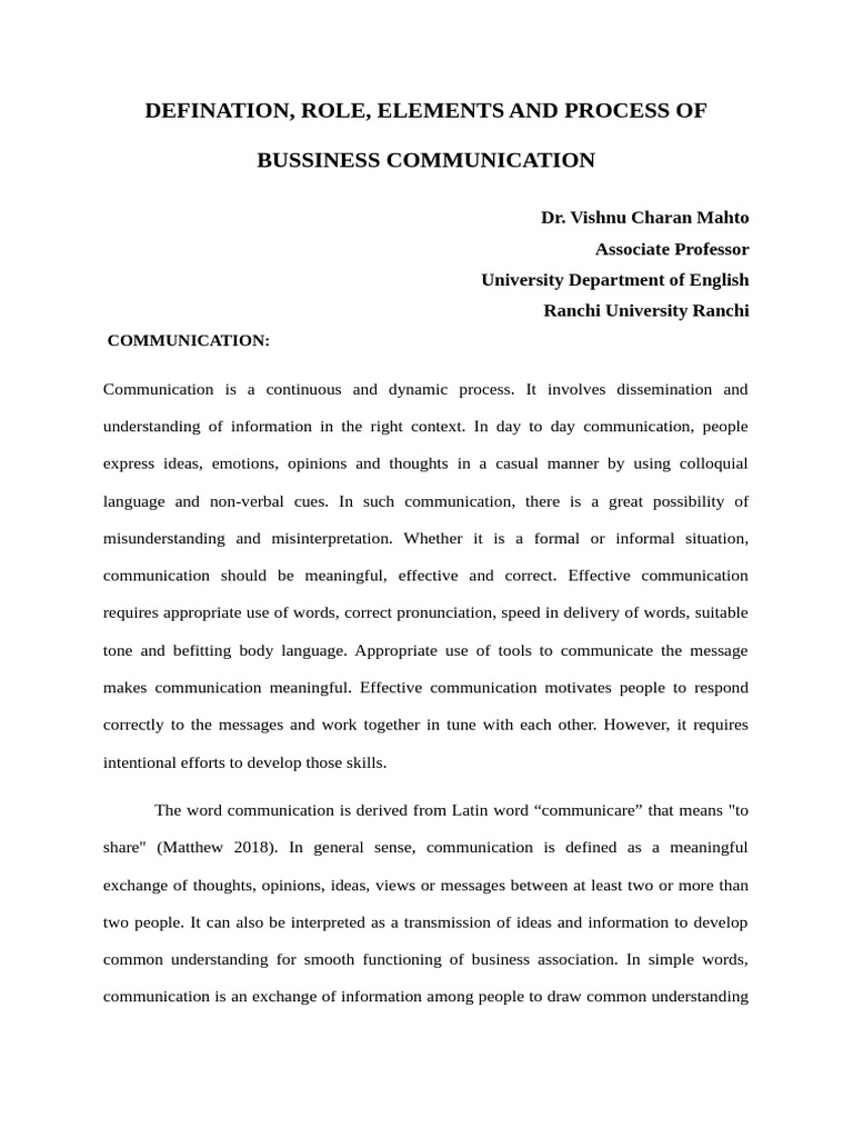Concept of Communication | PDF | Communication | Nonverbal Communication