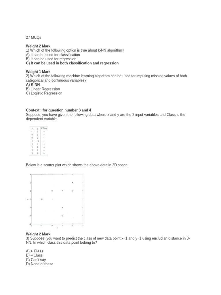 mcqs sample | PDF | Statistical Classification | Regression Analysis