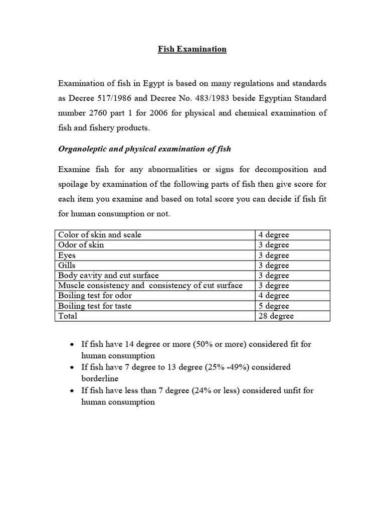 Fish Examination | PDF | Decomposition | Fish