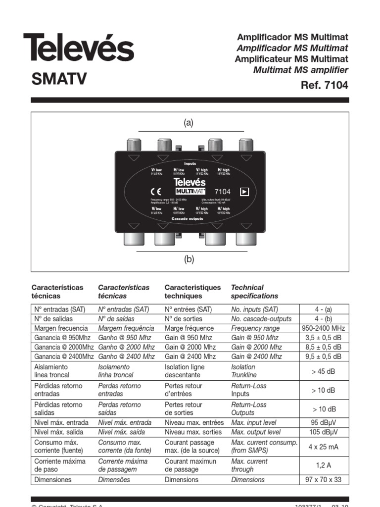 Smatv: Amplificador MS Multimat Multimat MS Amplifier | PDF