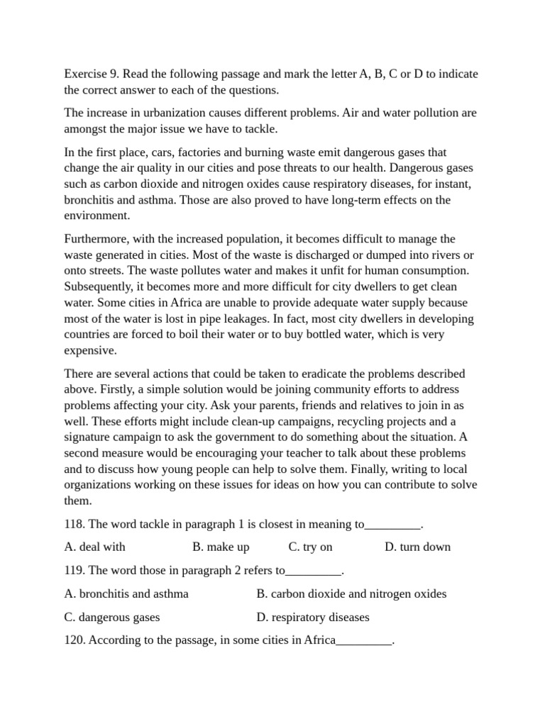 Exercise 9 | PDF | Waste | Water