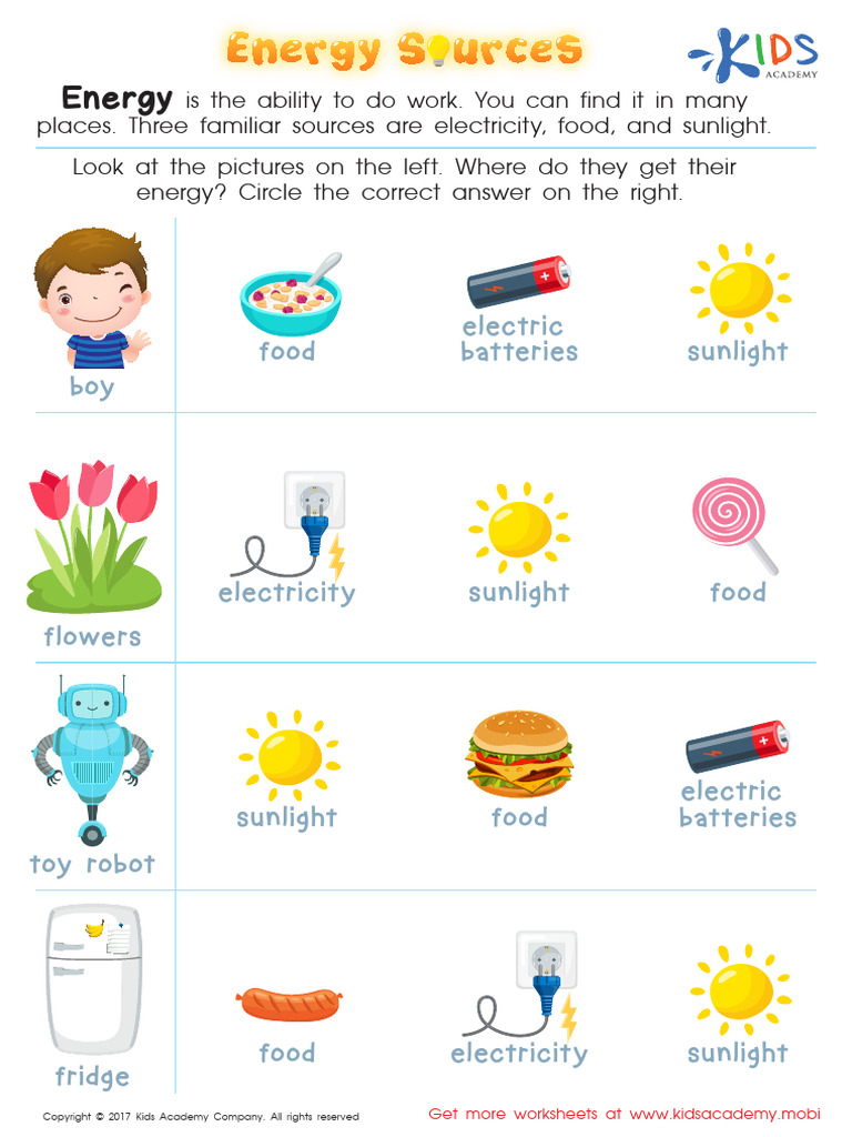 grade-1-energy-sources-printable | PDF