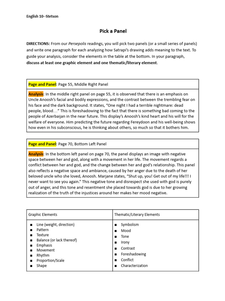 Persepolis Pick A Panel 53 102 PDF | PDF