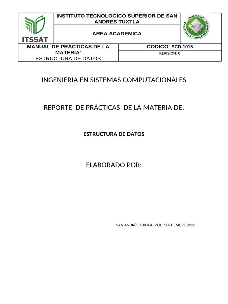 Manual de Prácticas: Estructura de Datos | PDF