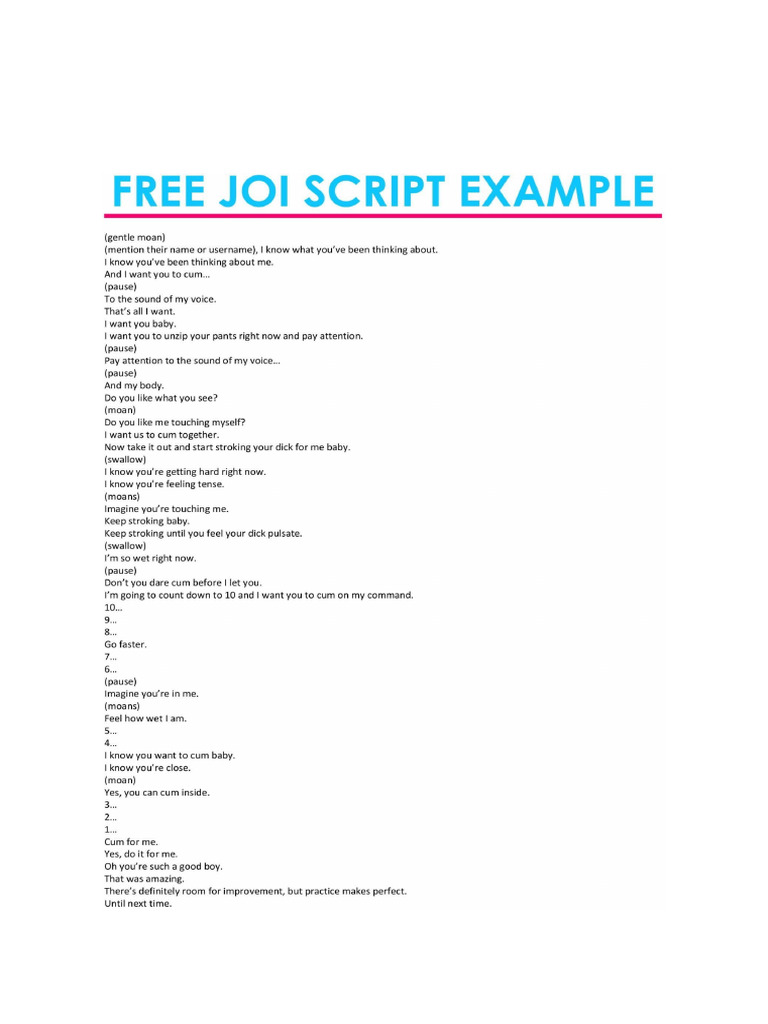 Free JOI Script Example Scaled | PDF
