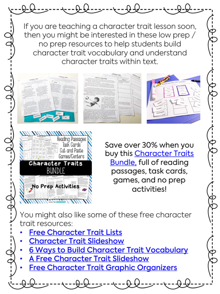 Character-Traits-Blooms-Taxonomy-Questions-2 Charles | PDF | Social ...