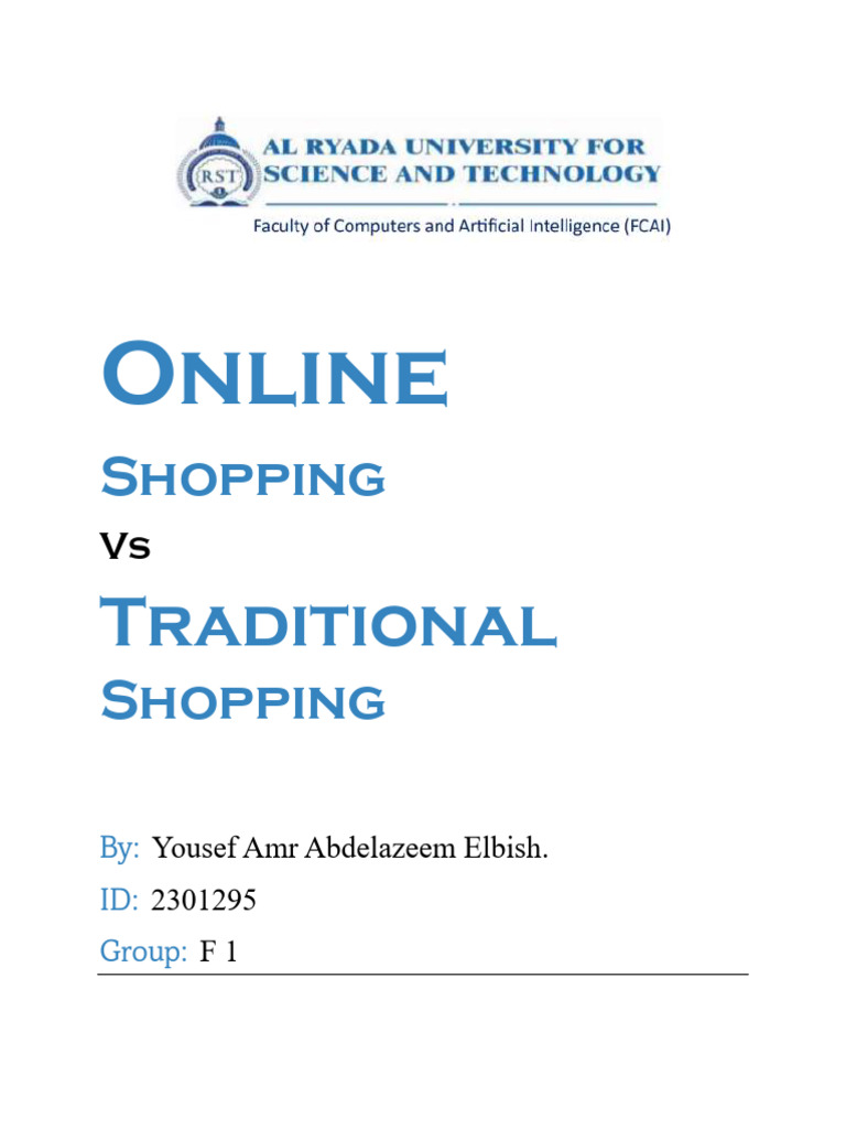 Online vs Traditional Shopping Guide | PDF | Online Shopping | Sales