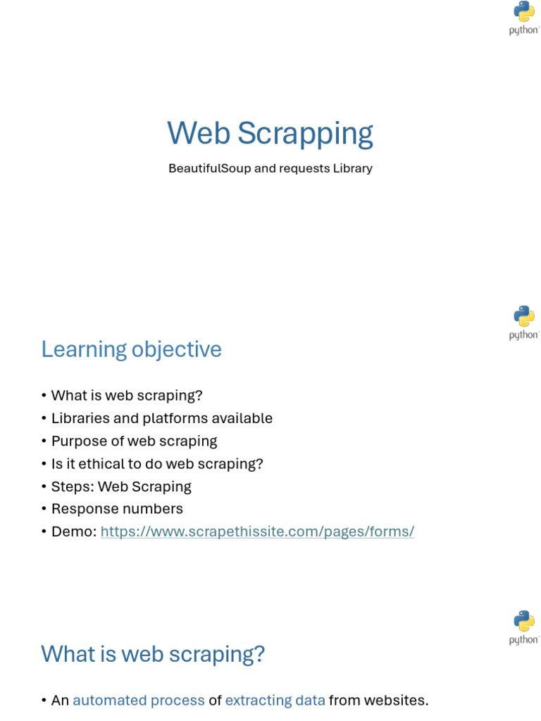 20 - BeautifulSoup Library For Web Scraping | PDF | World Wide Web | Internet & Web