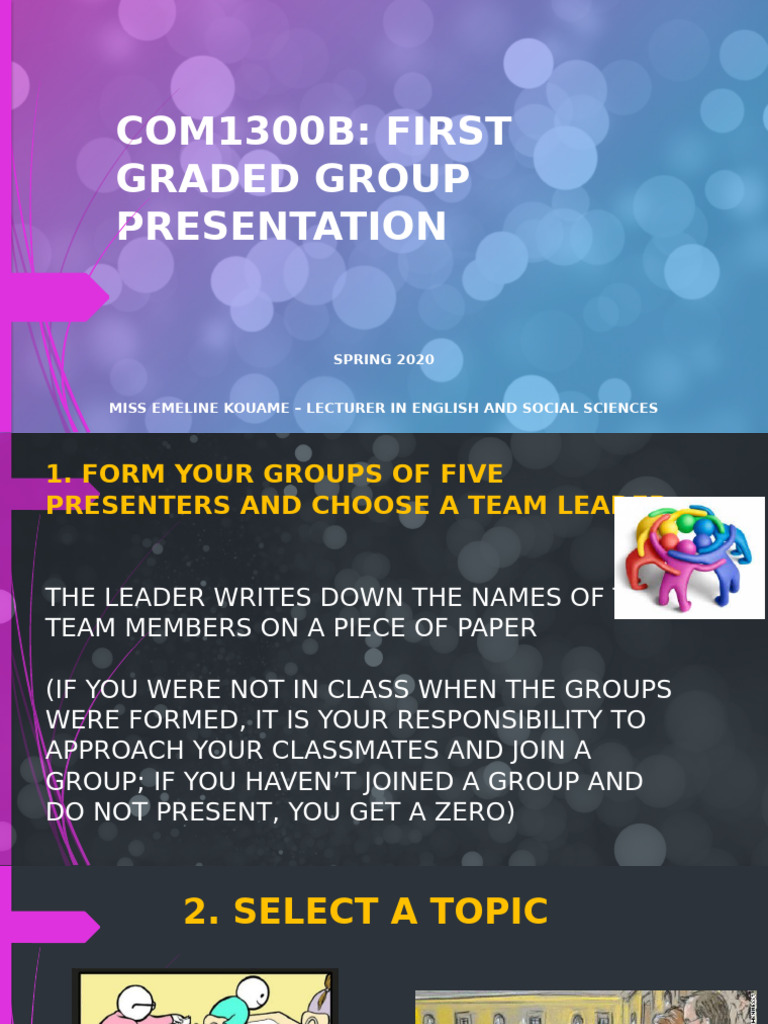 Guidelines For First Graded Group Presentation | PDF