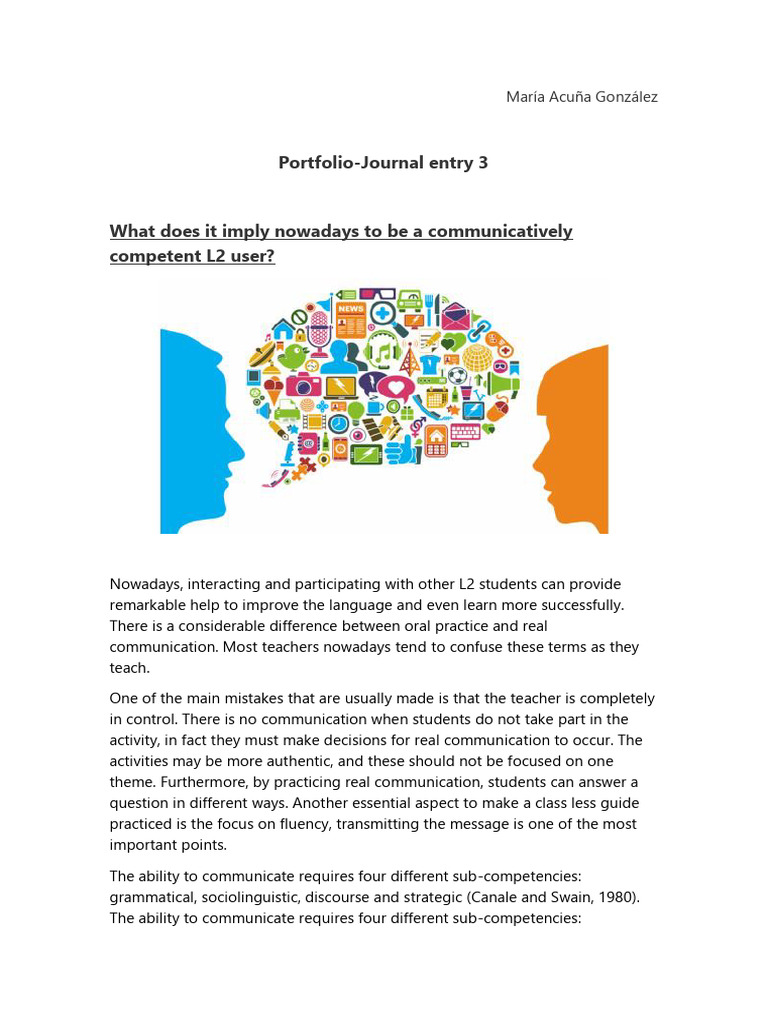 Portfolio UNIT 3 | PDF | Communication | Fluency