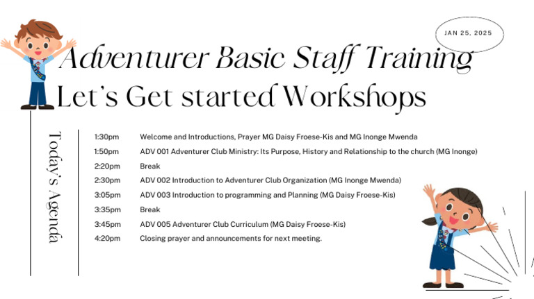 Adventurer Basic Staff Training Agenda | PDF