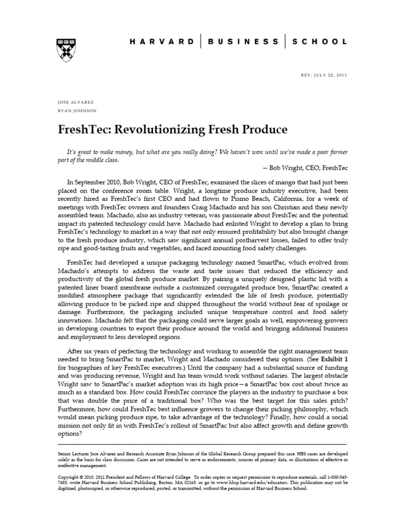 FreshTech Harvard | PDF