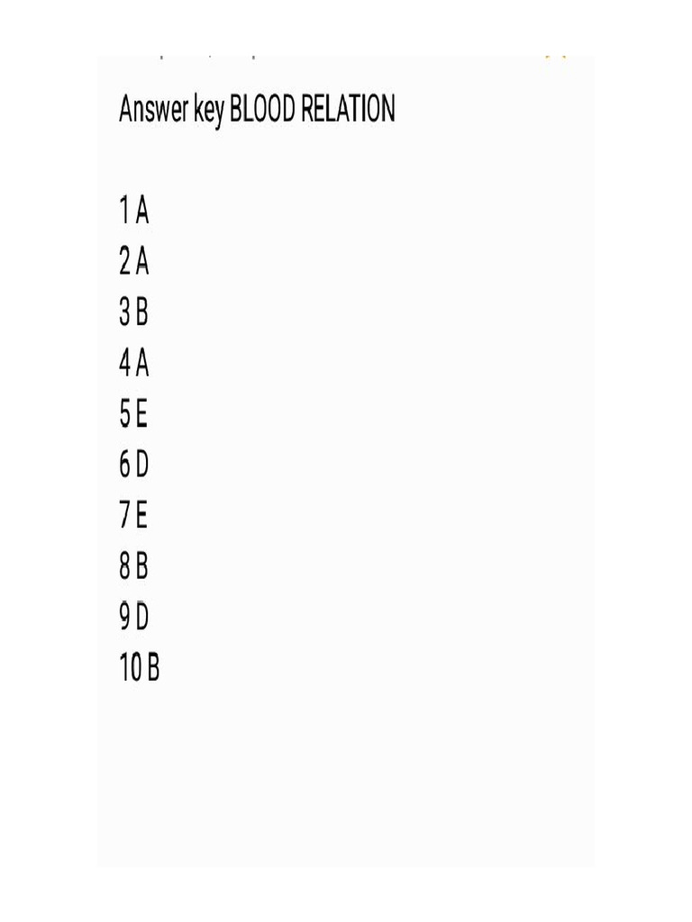 Blood relation -pdf answer | PDF