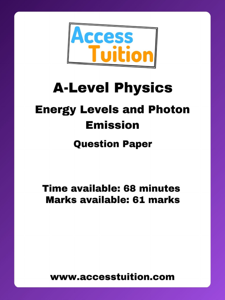 Hydrogen Energy Levels and Photon Emission | PDF | Emission Spectrum ...