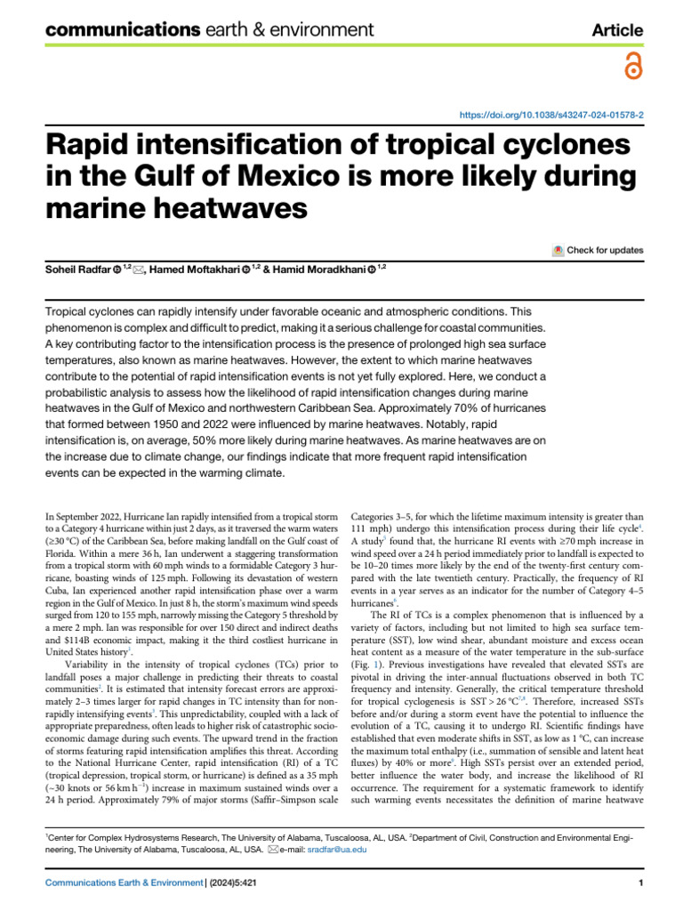 Rapid Intensification of Tropical Cyclones | PDF | Tropical Cyclones ...
