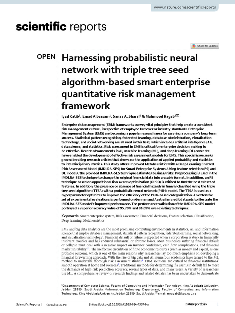 Harnessing probabilistic neural network with triple tree seed algorithm-based smart enterprise ...