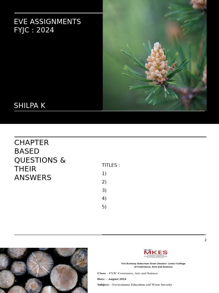 Environmental Studies Assignments 2024 | PDF | Food Web | Natural Environment