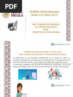NORMA Oficial Mexicana NOM-019-SSA3-2013, para La Práctica de Enfermería en El Sistema Nacional ...