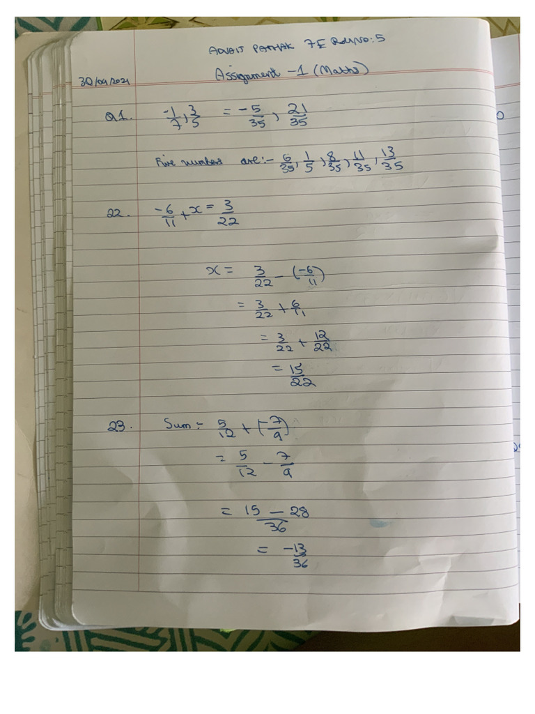 Math Assignment-1 | PDF