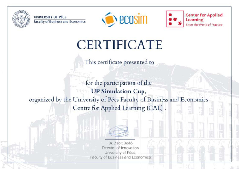 UP Simulation Cup Certificate_Qalb E Abbas Ghazi | PDF