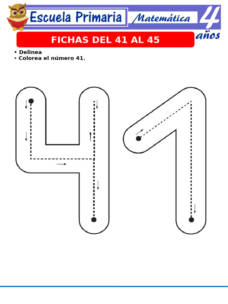 Actividades de Números del 41 al 45 | PDF