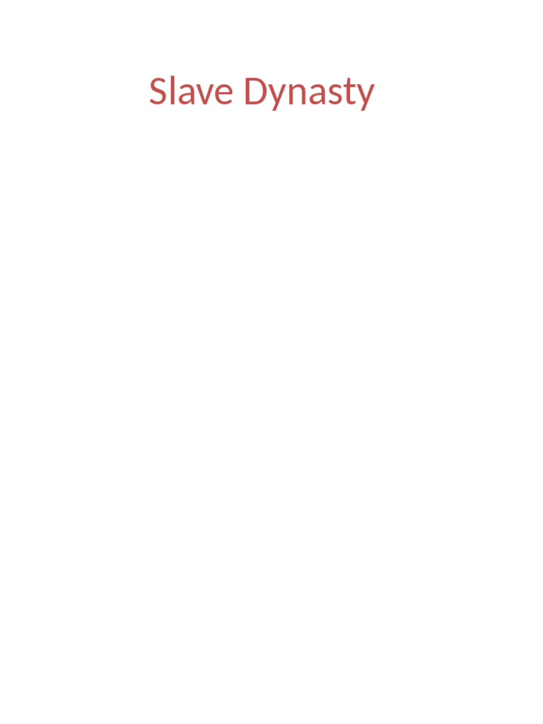 Slave Dynasty | PDF