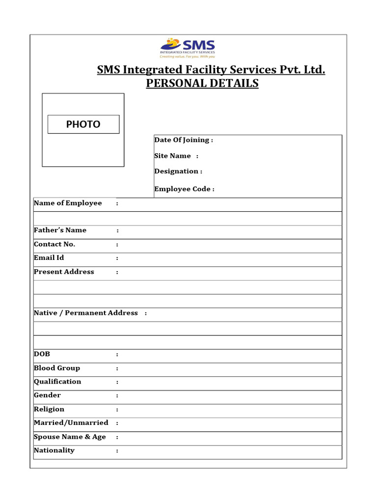 New Joining Form | PDF