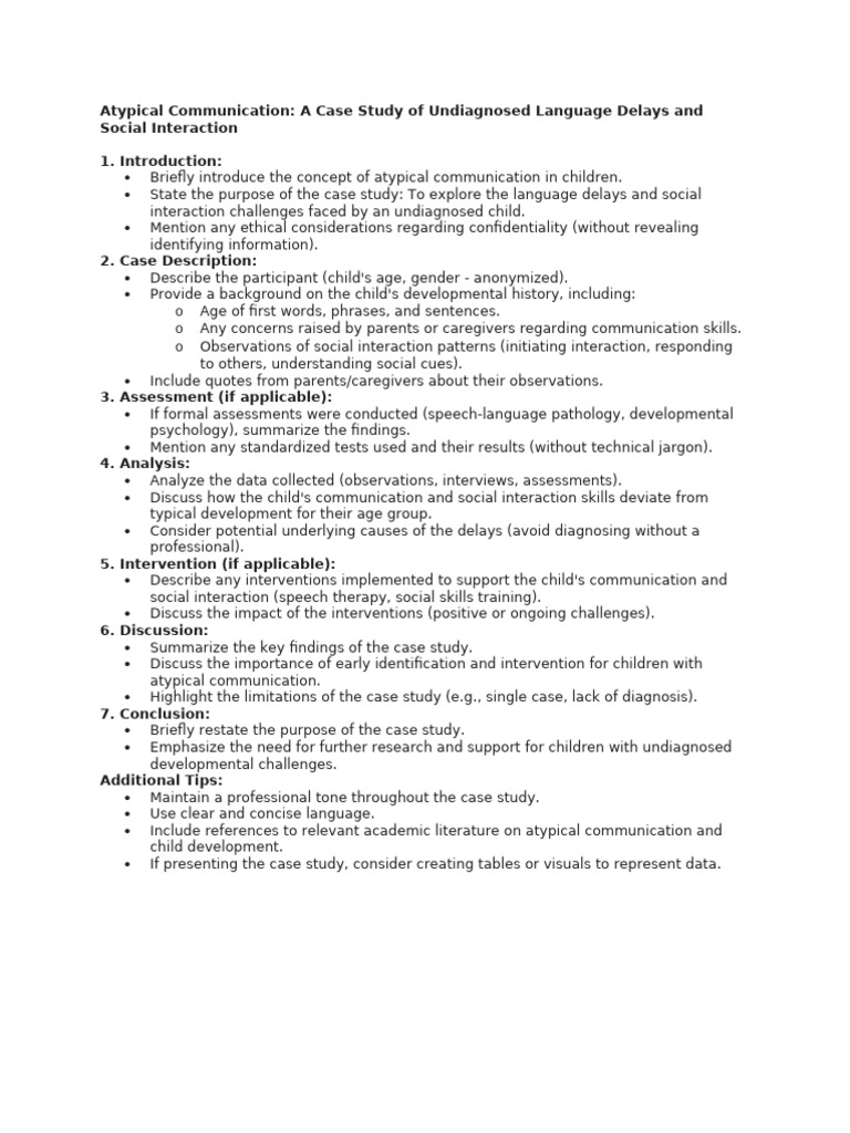 Case Study Guideline Pdf Communication Learning