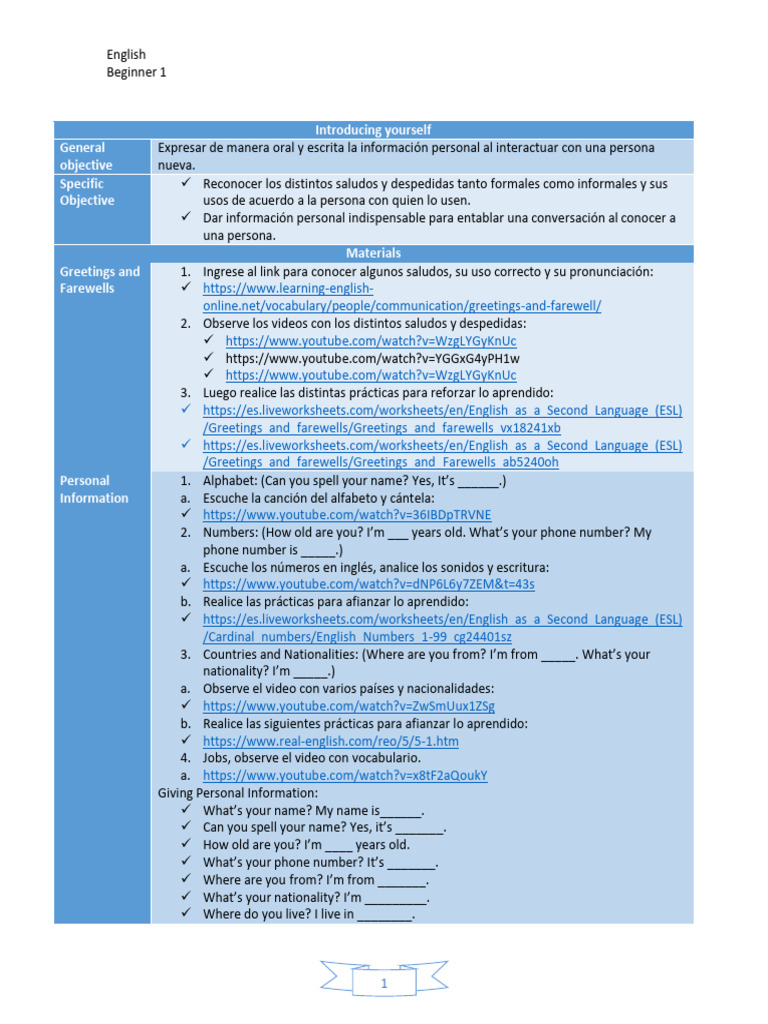 Introducing Yourself | PDF
