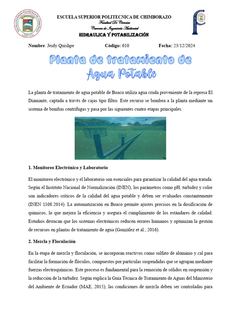 D19 Quishpe Jeidy | PDF | Agua potable | Agua