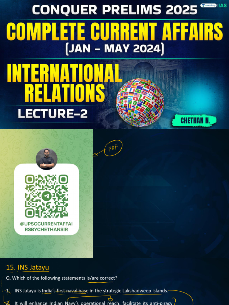 Conquer Prelims 2025 Stage I Lecture 2 | PDF | Palestinian Refugees | Unrwa