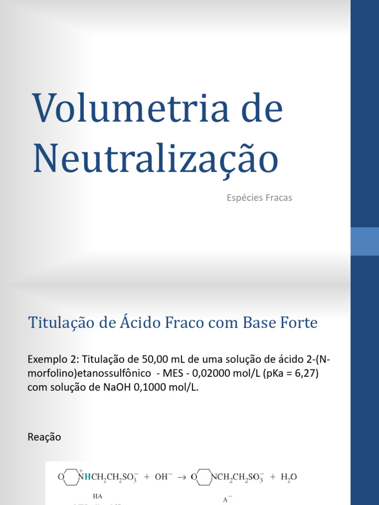 Titulação de Ácido Fraco com Base Forte | PDF | Titulação | Química