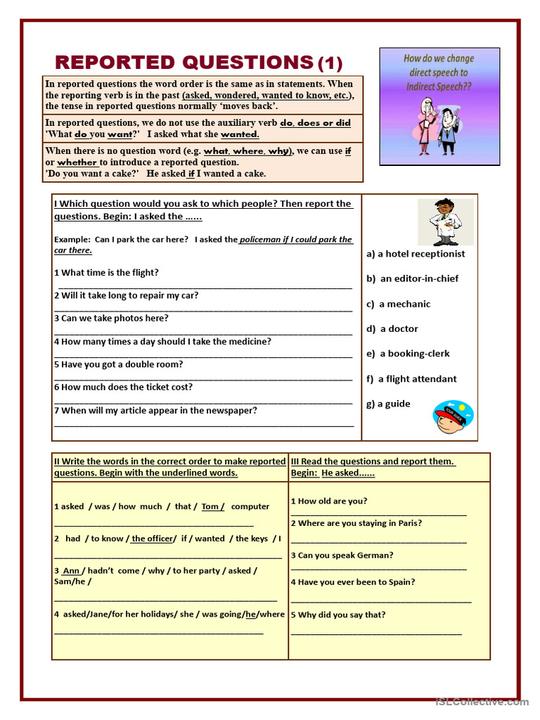Reported Questions | PDF | Verb | Linguistic Typology