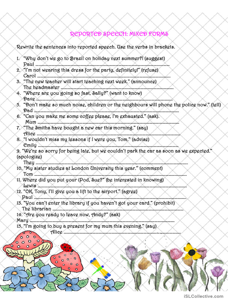 Reported Speech_ Mixed Forms | PDF