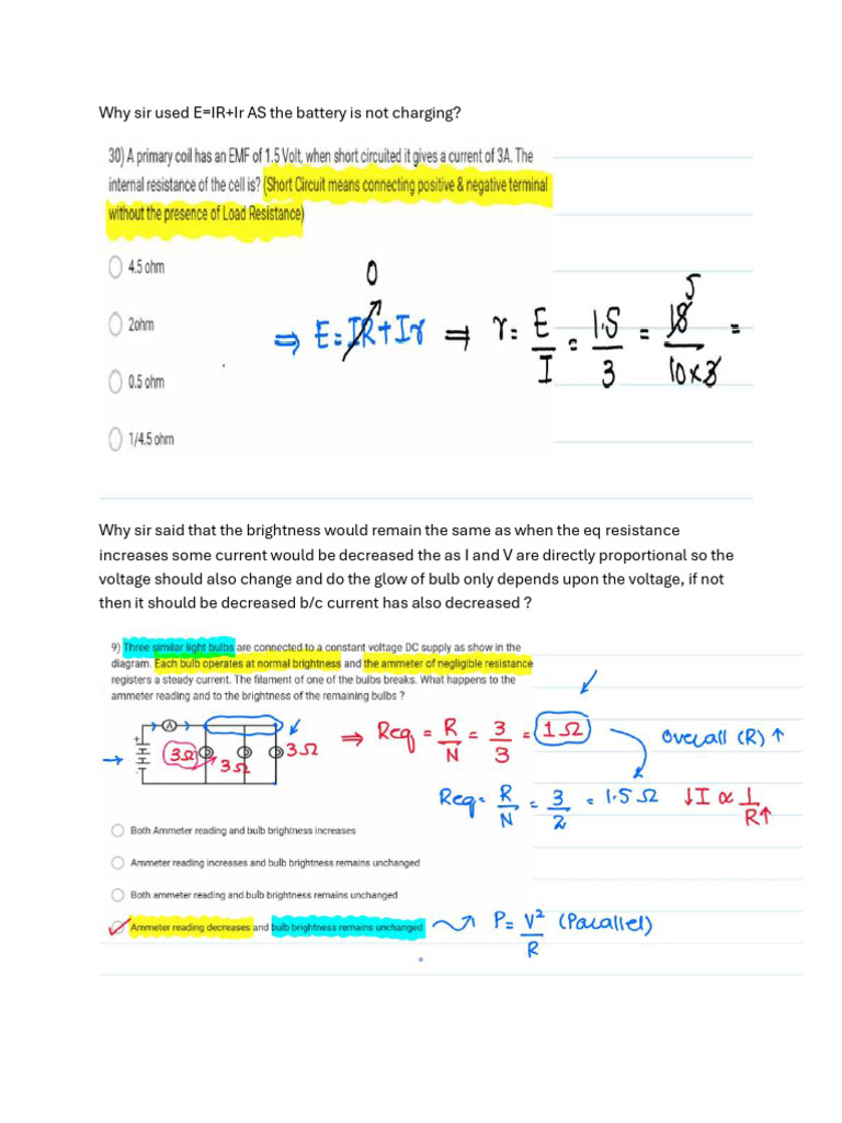 Why Sir Used E IR+Ir AS The Battery Is Not Charging | PDF