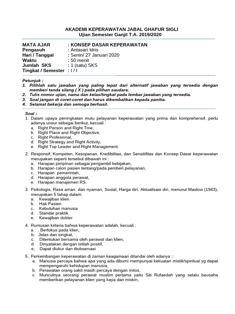 SOAL UJIAN KDK Dan DOKUMENTASI KPWT | PDF