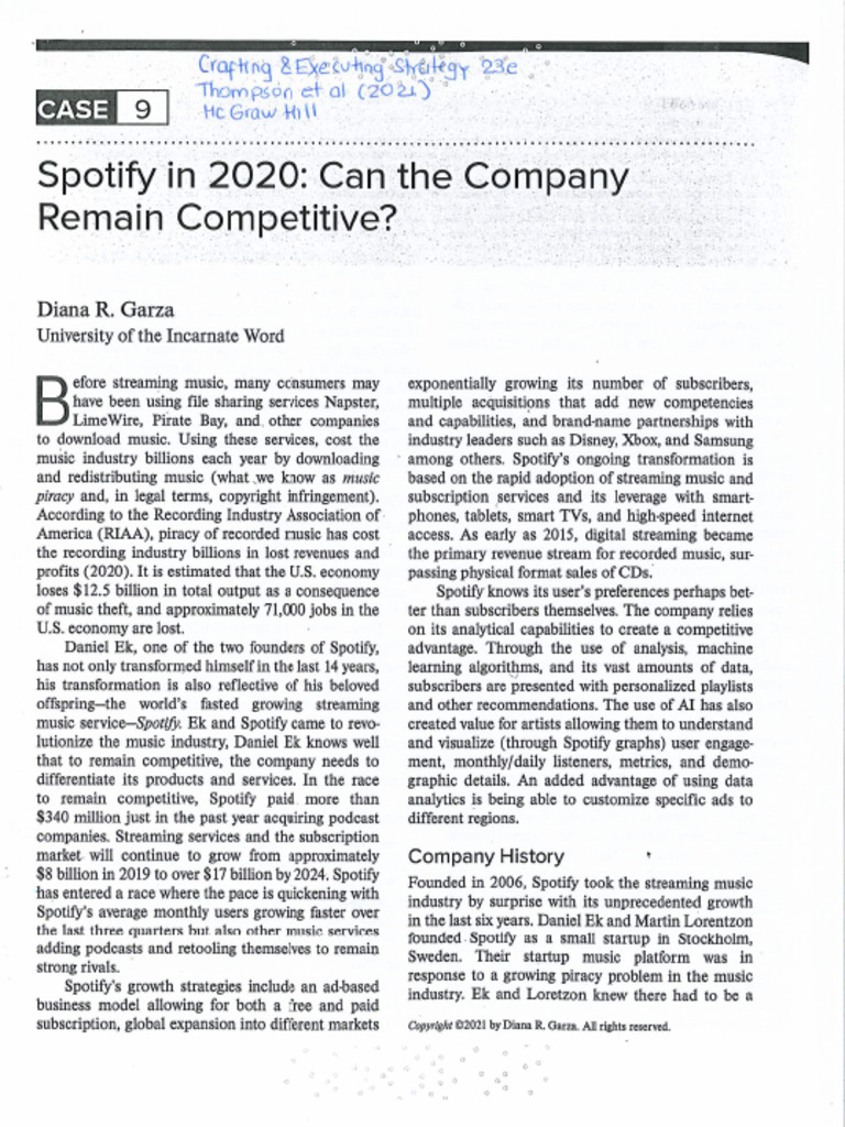 CL2 - DOE - 2025 - 0 - Spotify in 2020 | PDF