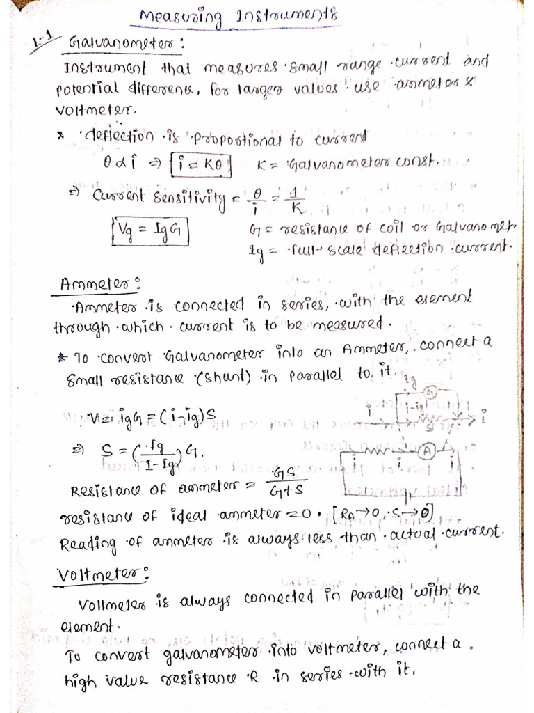 Measuring Instrument Short Note | PDF