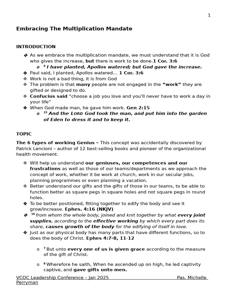 Embracing The Multiplication Mandate Extended Outline | PDF | Genius ...