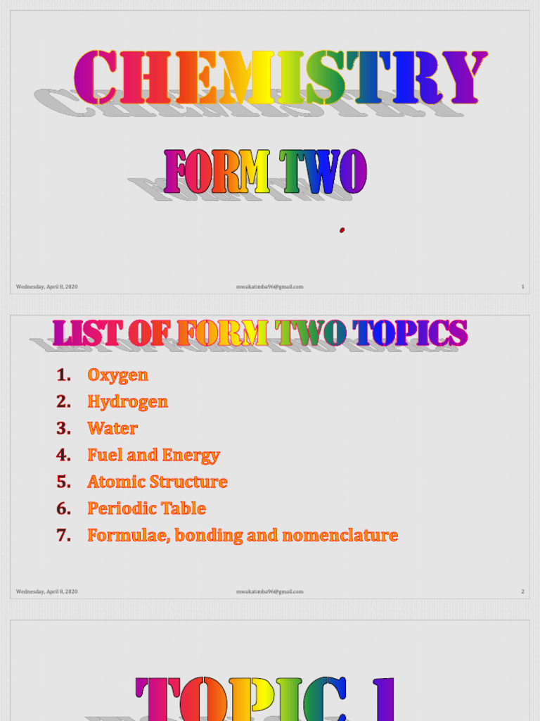 FORM II CHEM NOTES | PDF | Atoms | Fuels