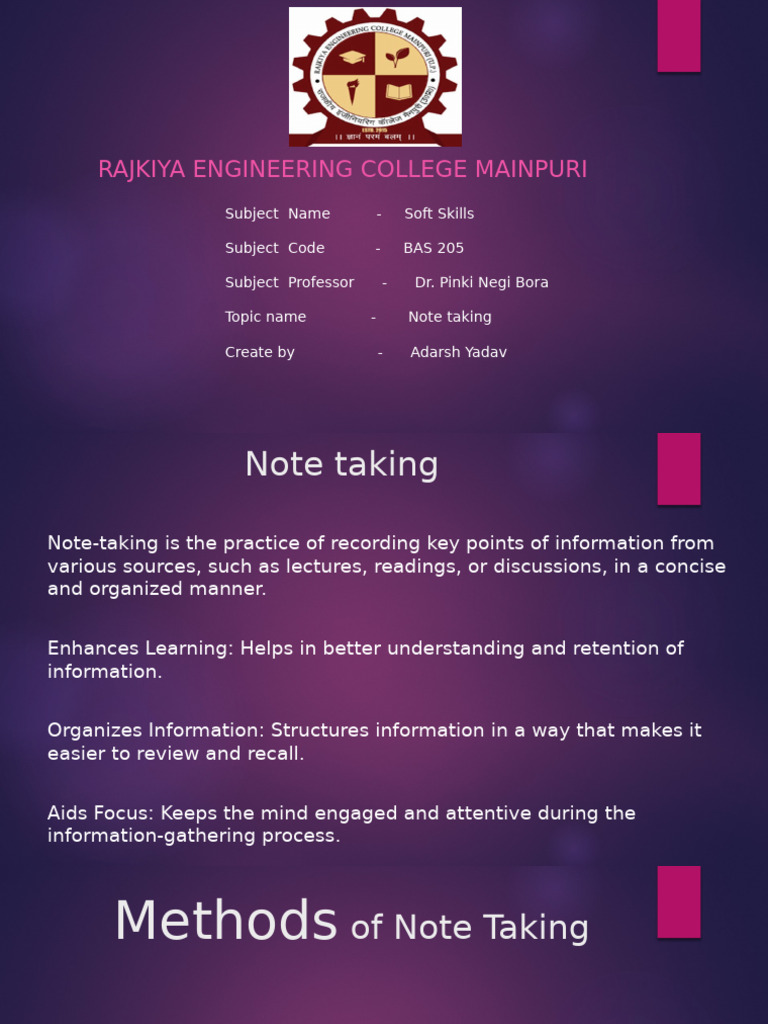 Note Taking | PDF | Communication | Cognitive Psychology