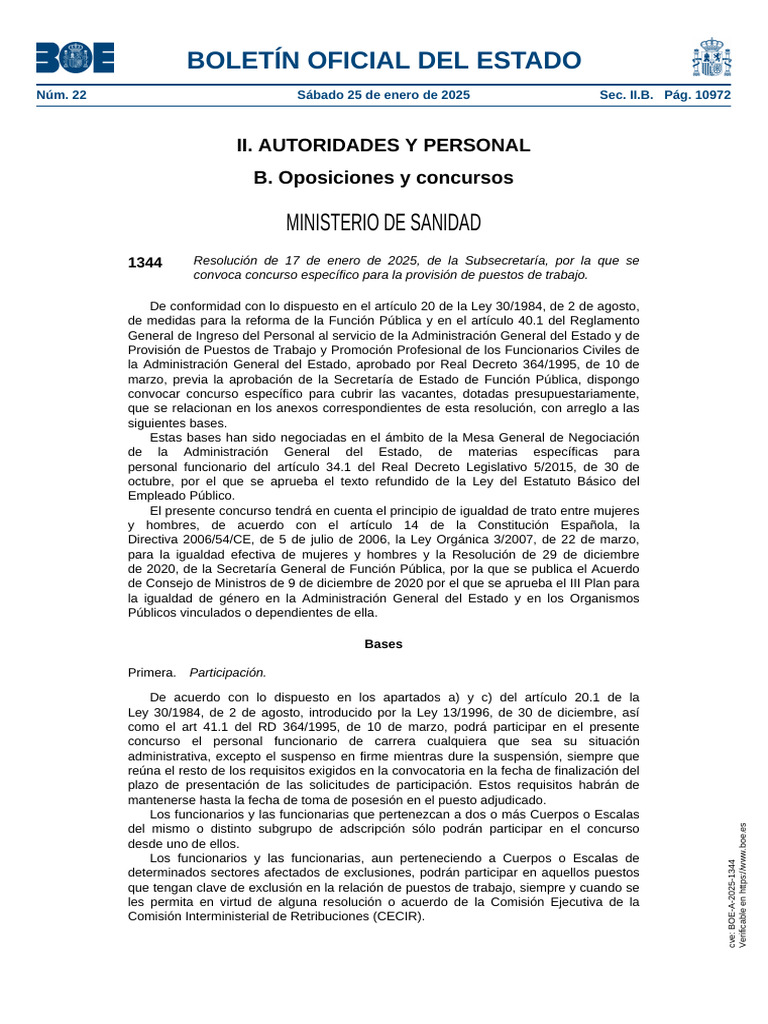 Boe A 2025 1344 | PDF | Gobierno de españa | Gobierno