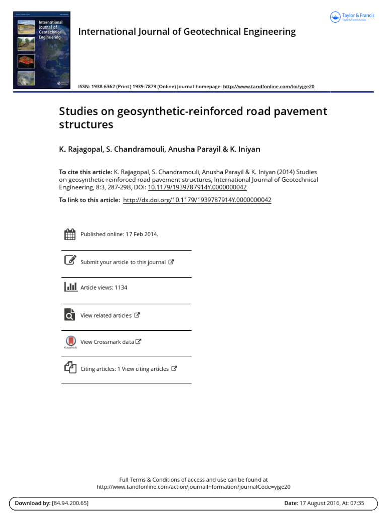 Geosynthetic Reinforcement in Pavements | PDF | Young's Modulus ...