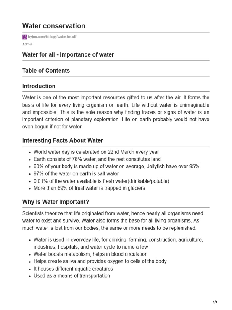 Water Conservation | PDF | Dam | Water