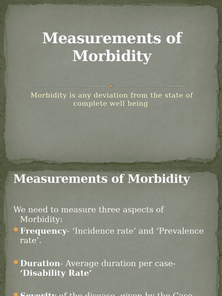 Measurements of Morbidity | PDF | Prevalence | Incidence (Epidemiology)