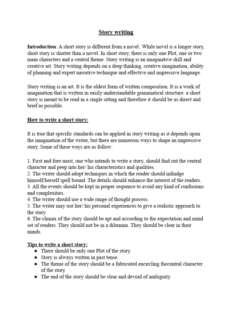 How to Write a Short Story Guide | PDF | Thought | Narrative