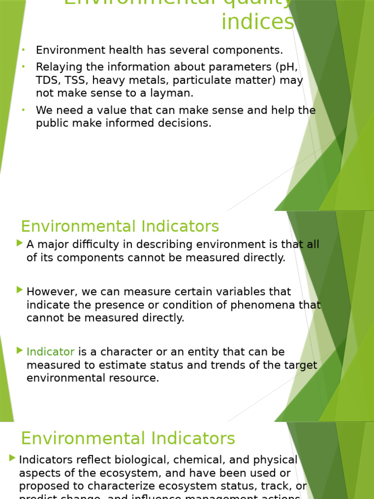 Environmental Quality Indices | PDF | Ecosystem | Pollution