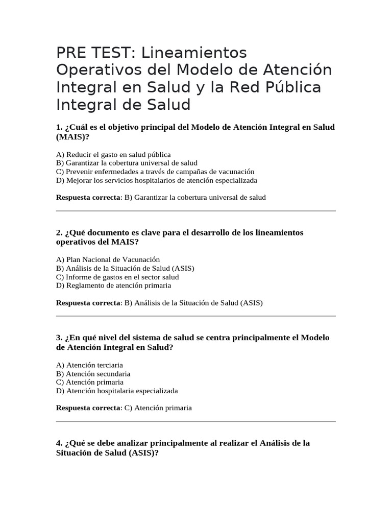 Lineamientos del Modelo de Atención Integral en Salud | PDF | Cuidado ...