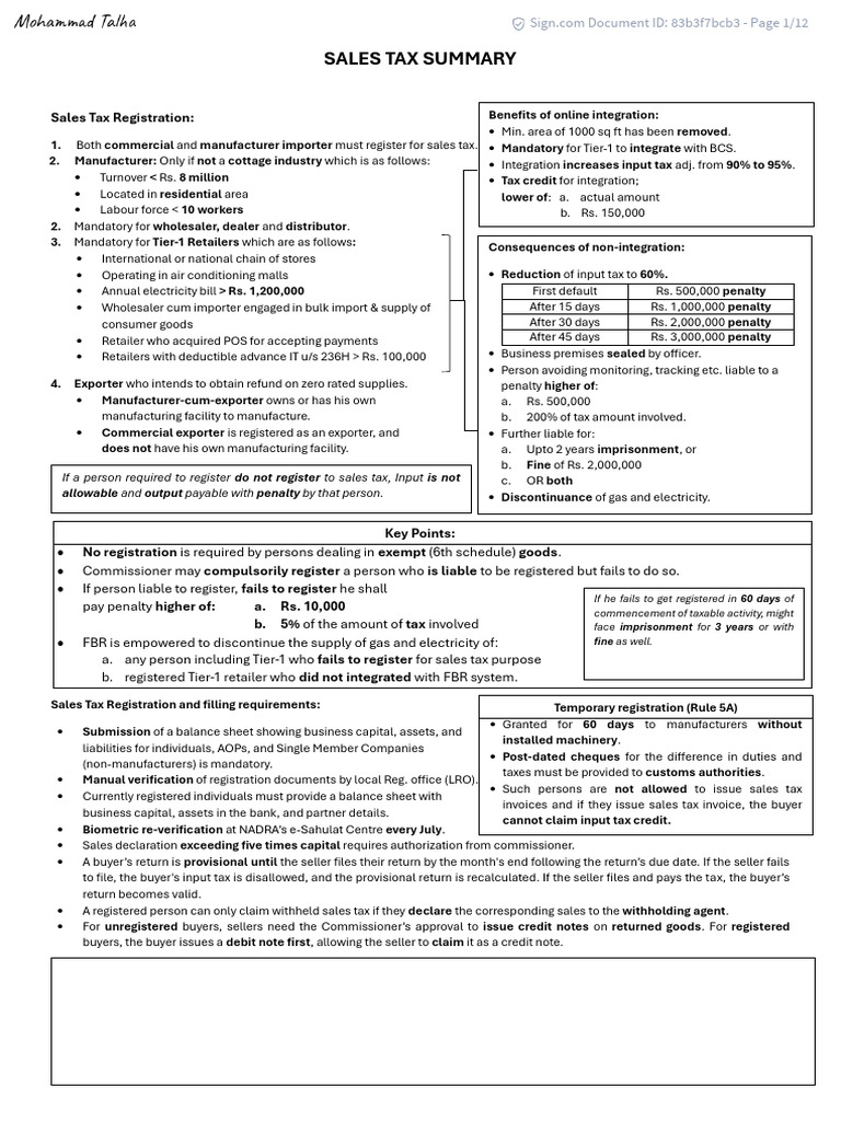 Sales Tax Summary | PDF | Taxes | Invoice