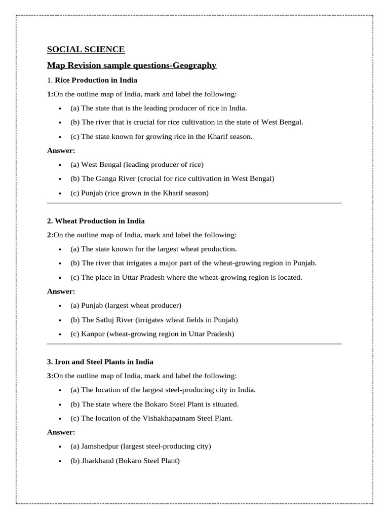 MAP SAMPLE QUESTIONS GRADE 10 | PDF | Indian Nationalism | Indian ...